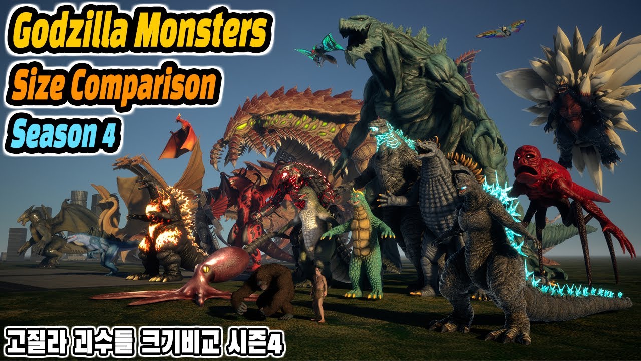 Godzilla Monsters Size Comparison Season 4 - Janmi.com